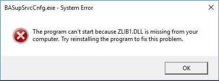 Take Control Plus: Error ZLIB1.DLL is missing when attempting to connect