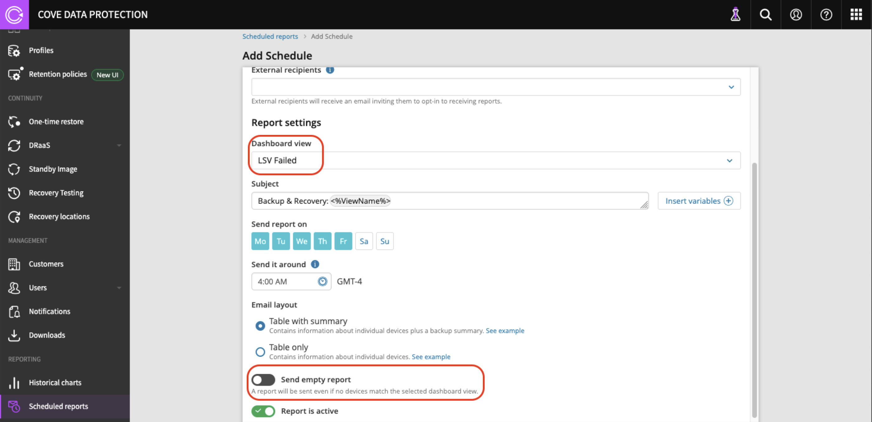 Cove: How to create an email notification for failed Local Speed Vault ...