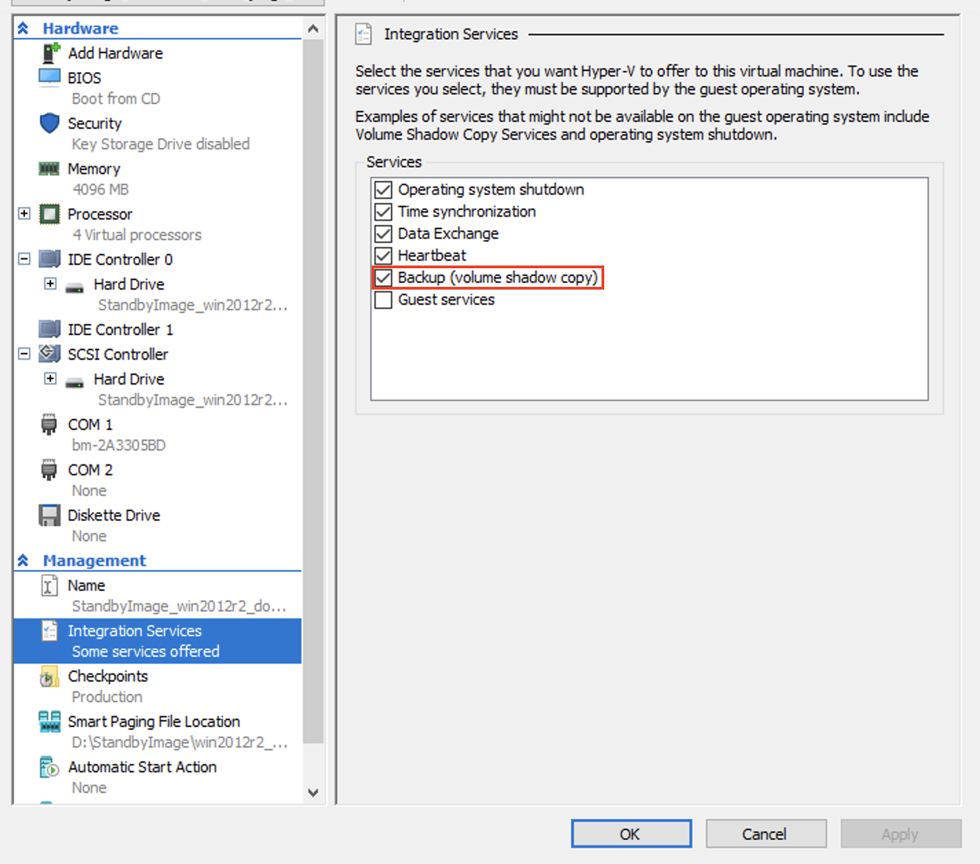 Cove: Hyper-V backup error: "Hyper-V error(s) detected during backup ...