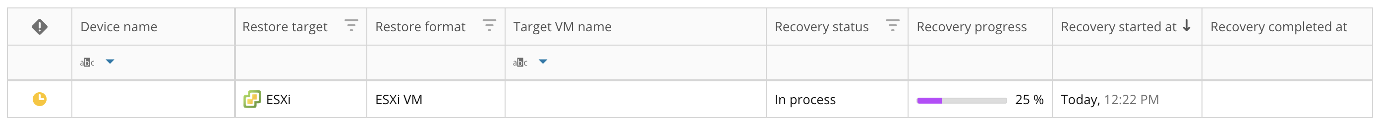 Cove: How to monitor recovery progress during One-time Restore or ...